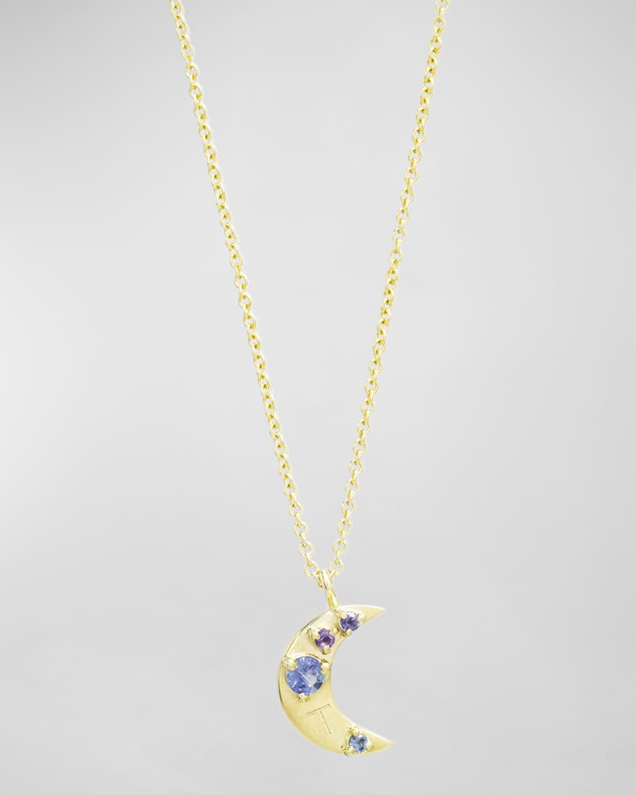 STONE AND STRAND Personalized Crescent Moon Gemstone Necklace | Neiman ...