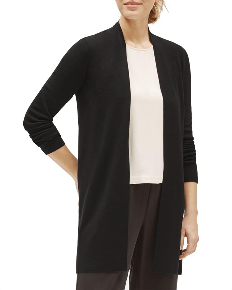 Eileen Fisher Ultrafine Merino Wool Long Straight Cardigan | Neiman Marcus