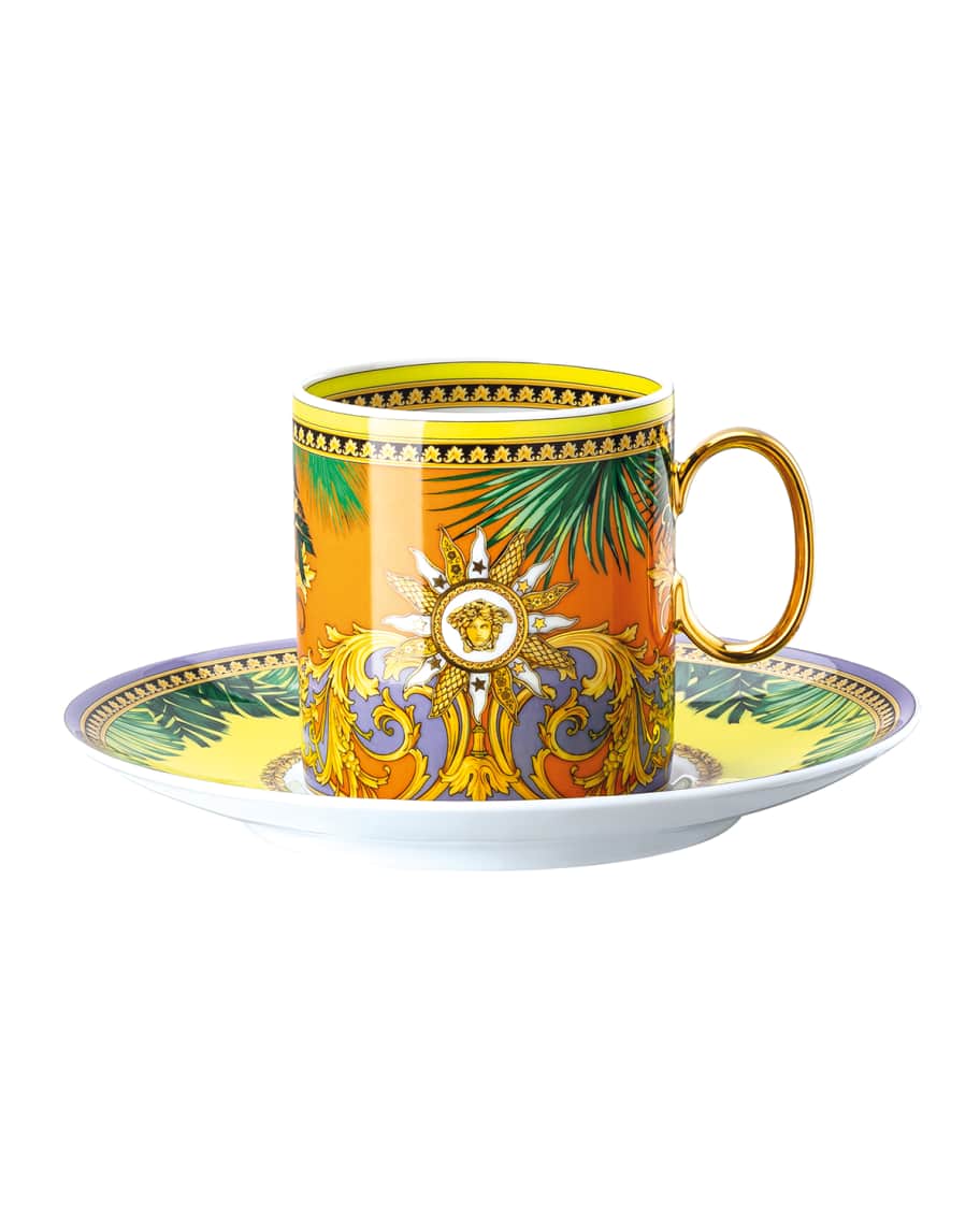 Versace Jungle Animalier Coffee Cup & Saucer | Neiman Marcus