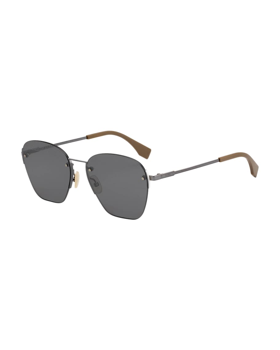Fendi Men's Rimless Geometric Metal Sunglasses | Neiman Marcus