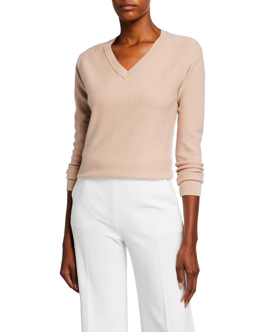 Neiman Marcus Cashmere Collection Cashmere Modern V-Neck Sweater ...