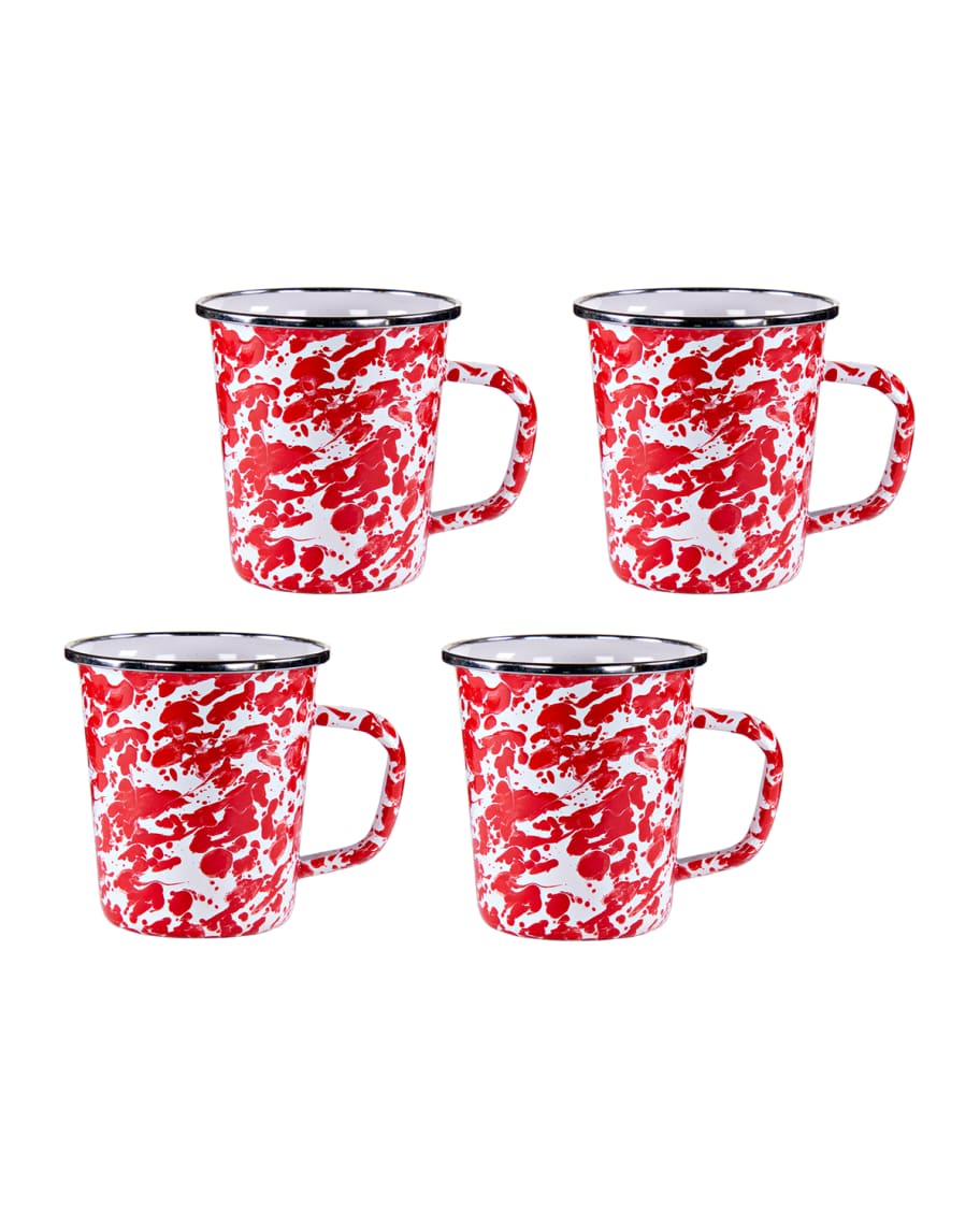 Golden Rabbit Red Swirl Latte Mugs, Set of 4 | Neiman Marcus