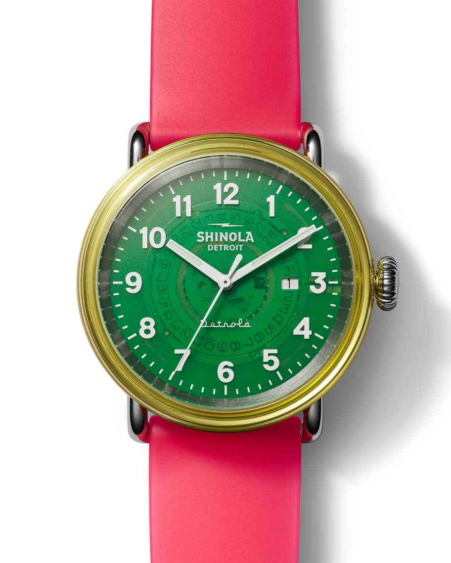 Shinola 43mm Detrola Gummy Worm Silicone Watch | Neiman Marcus