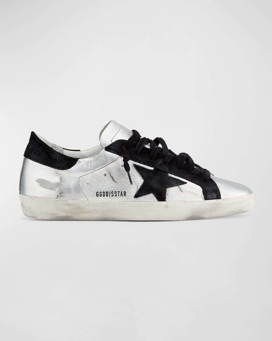 Golden Goose Men's Metallic Leather Suede Low-Top Sneakers | Neiman Marcus