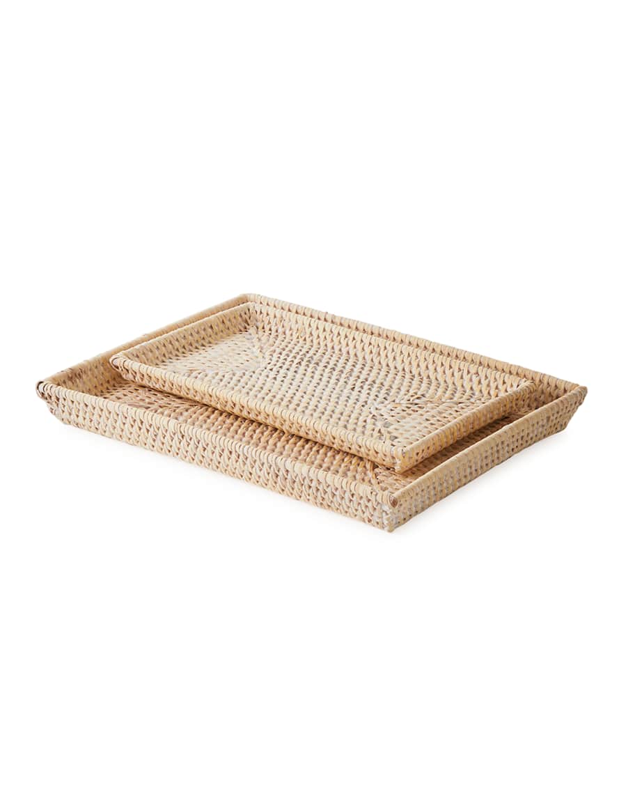 Pigeon and Poodle Dalton Whitewashed Nested Trays, Set of 2 | Neiman Marcus