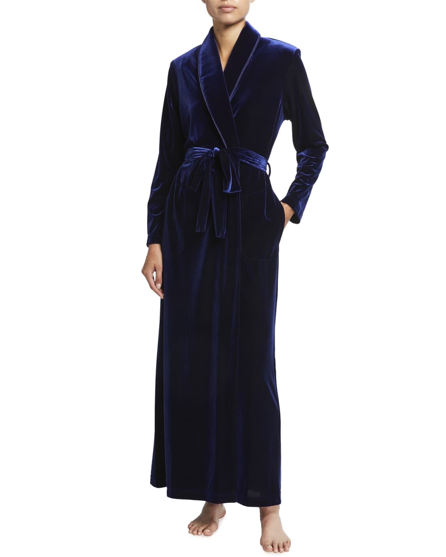 Diamond Tea Gown Velvet Shawl Collar Long Robe | Neiman Marcus