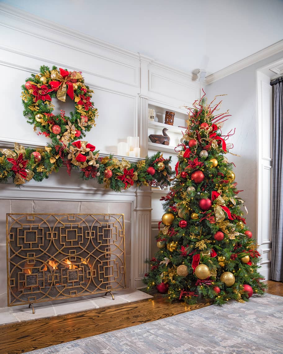 Barcana 7.5' Pre-Decorated Tree with LED Lights | Neiman Marcus