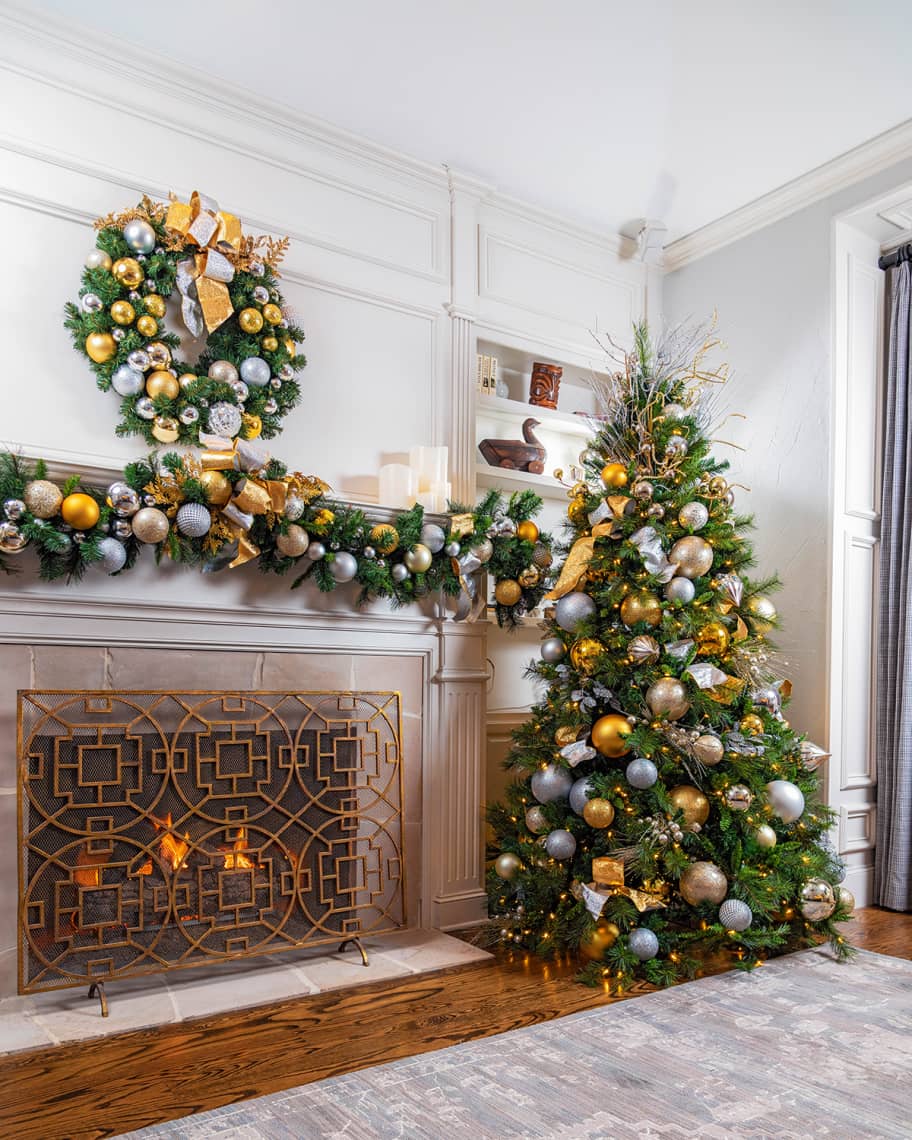 Barcana 7.5' Pre-Decorated Tree with LED Lights | Neiman Marcus
