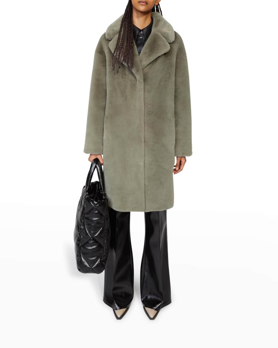 Stand Studio Camille Faux-Fur Cocoon Coat | Neiman Marcus