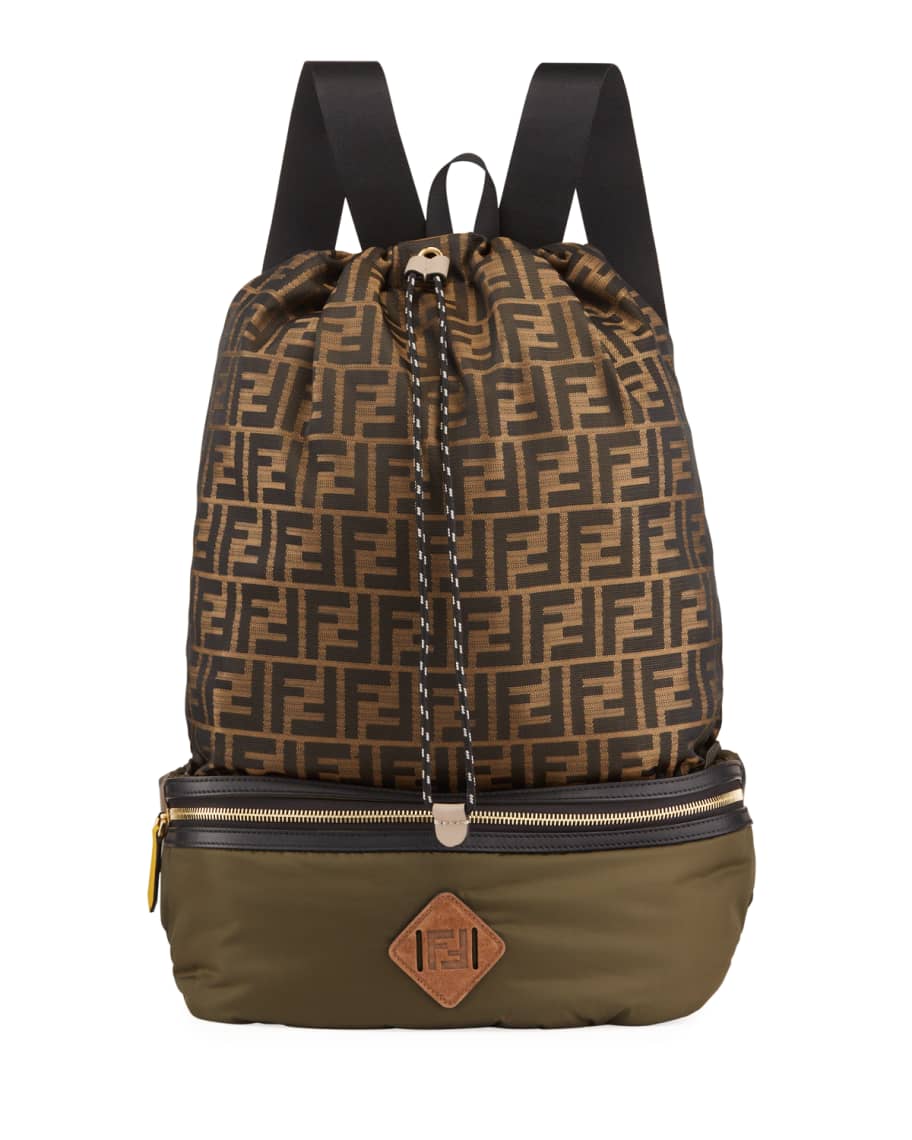 Fendi Men's FF Logo Bucket Backpack | Neiman Marcus