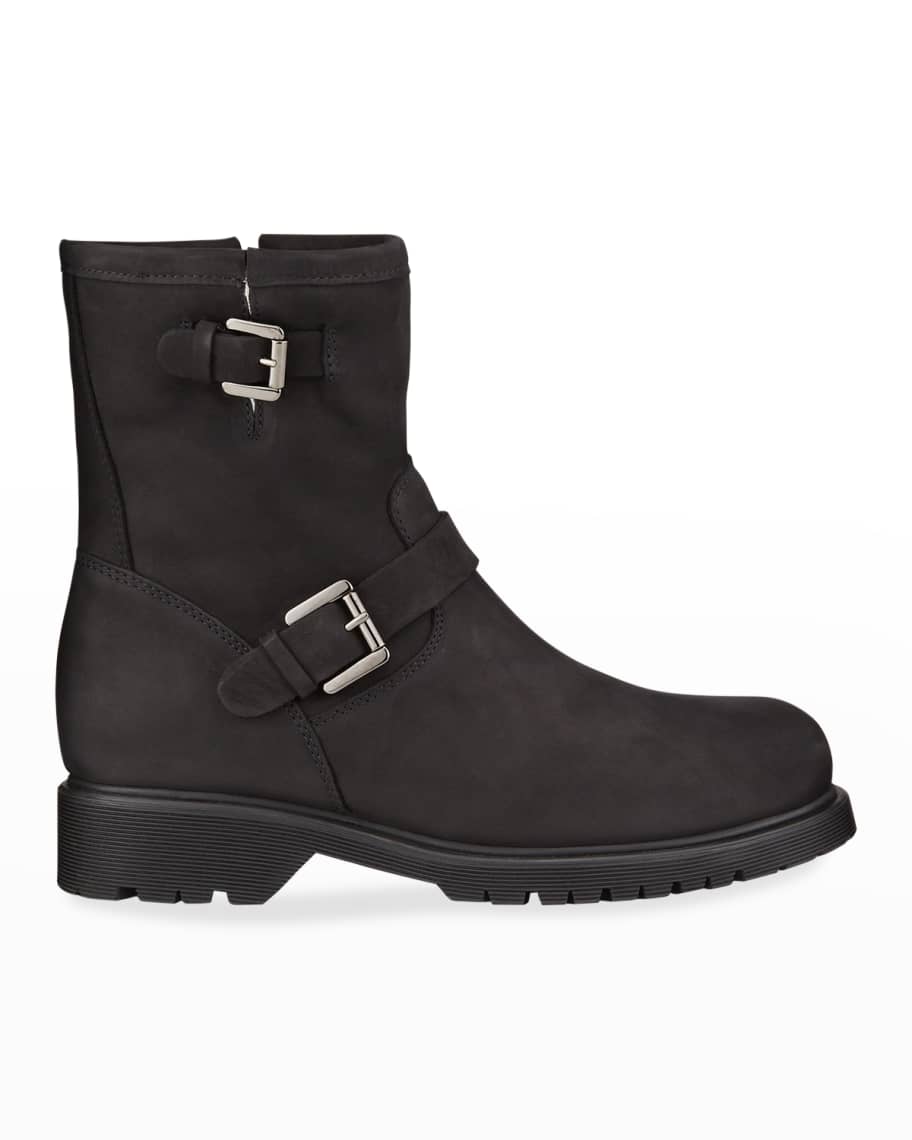 La Canadienne Hermione Shearling Zip Moto Waterproof Boots | Neiman Marcus