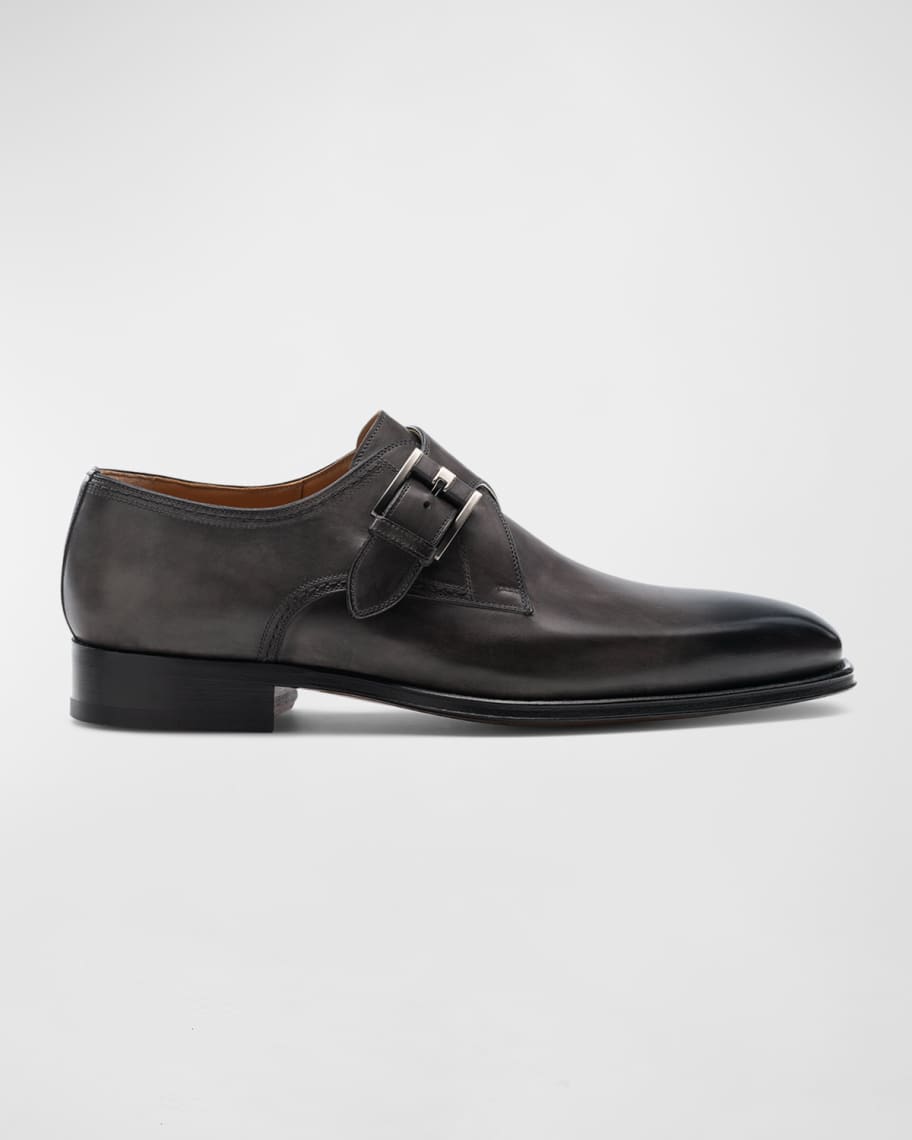 Magnanni Men's Marco II Single-Monk Leather Dress Shoes | Neiman Marcus
