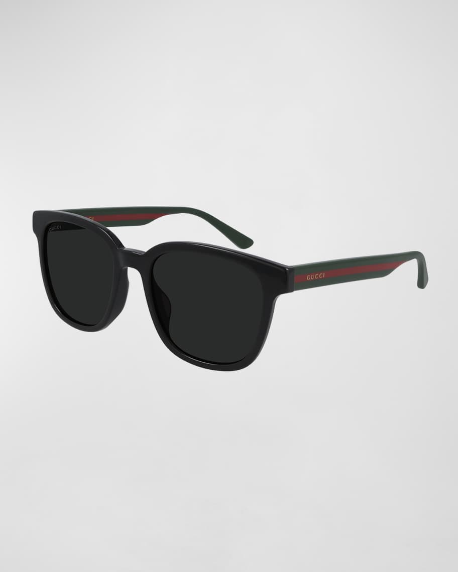 Gucci Men's Square Sunglasses with Signature Web | Neiman Marcus