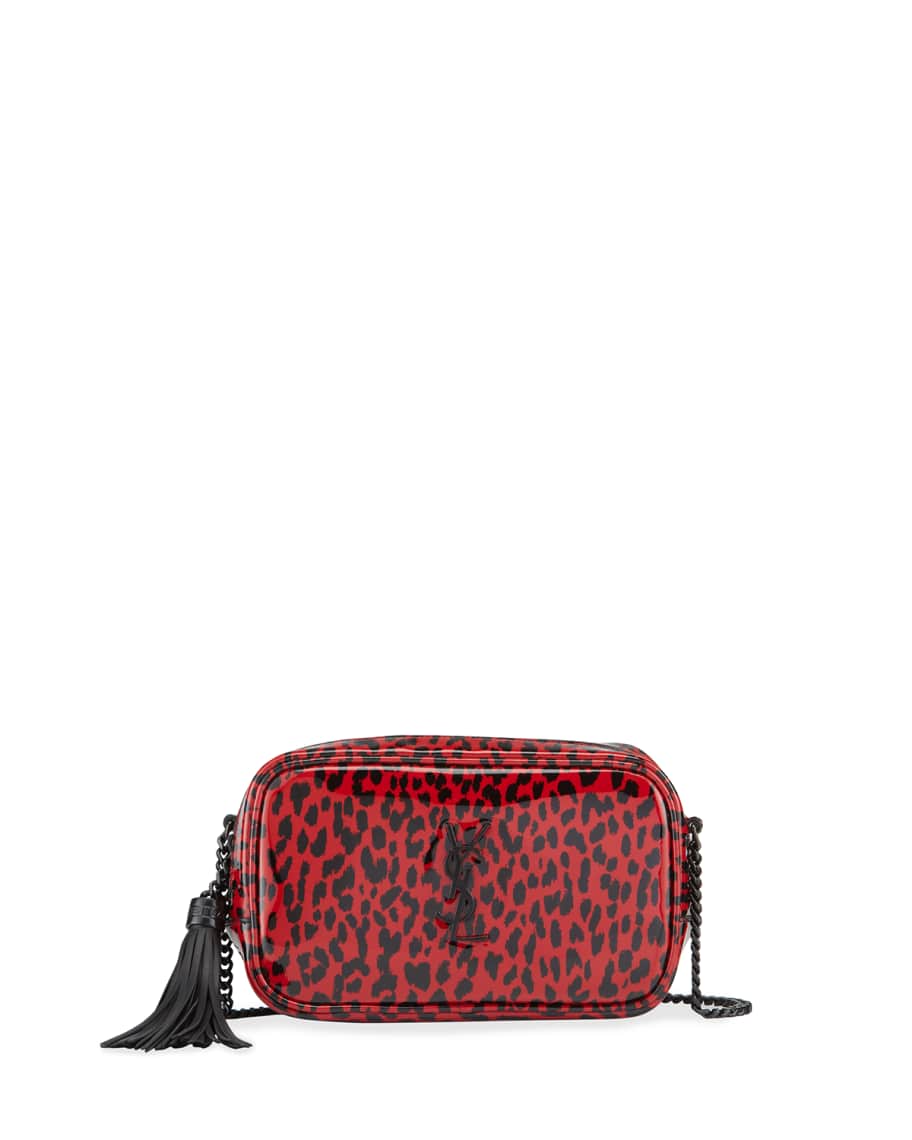 Saint Laurent Lou Mini YSL Monogram Leopard Patent Camera Bag | Neiman ...