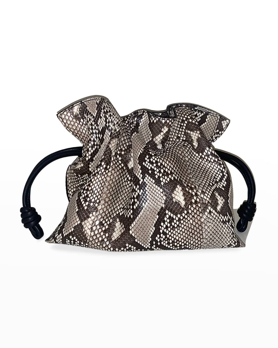 Loewe Flamenco Python Drawstring Knot Tote Bag | Neiman Marcus