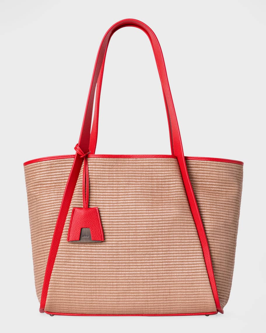 Akris Alexa Medium Raffia Tote Bag | Neiman Marcus