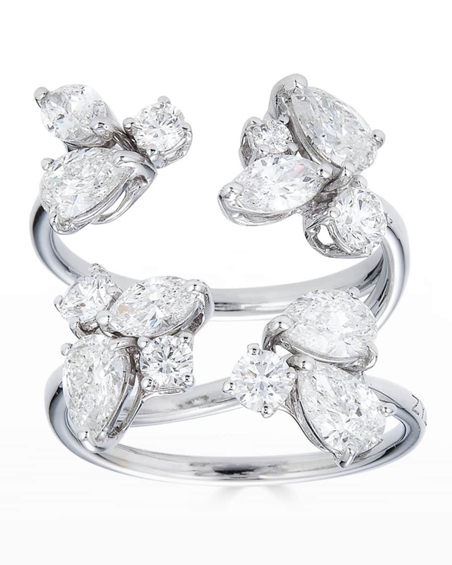 ZYDO Luminal 18k White Gold Diamond 4-Station Ring, Size 6.5 | Neiman ...