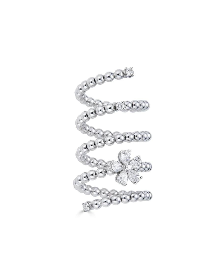 ZYDO Flow Bead 18k White Gold Diamond Flower Ring, Size 7 | Neiman Marcus