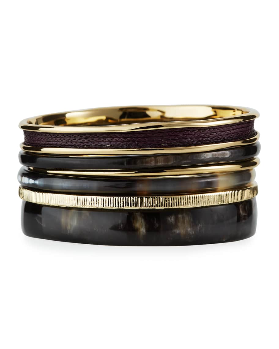Akola Adoria Horn and Metal Bangle Bracelets, Set of 6 | Neiman Marcus