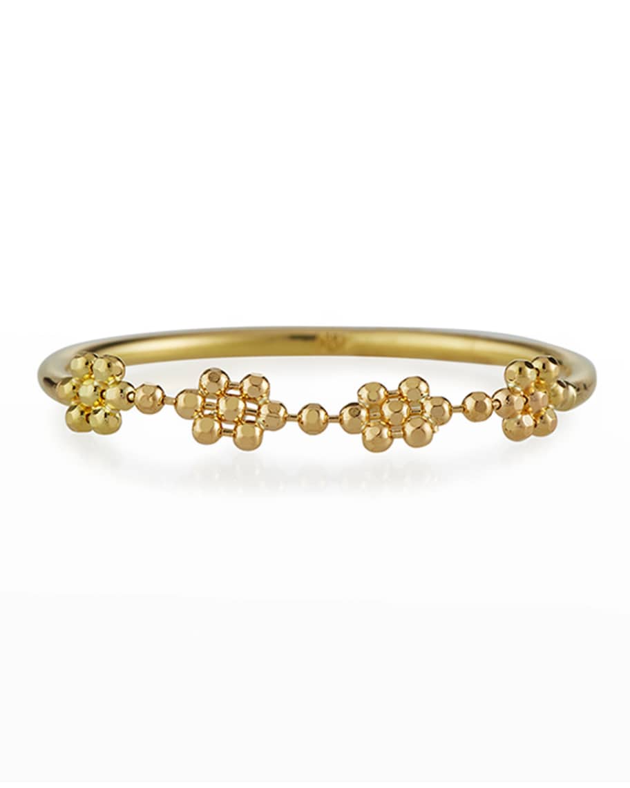 POPPY FINCH 18k Gold Flower Beaded Ring, Size 6-8 | Neiman Marcus
