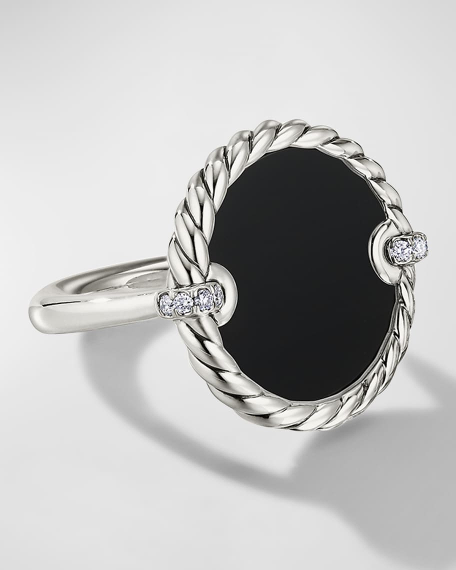 David Yurman 21mm DY Elements Ring with Gemstone and Diamonds in Silver ...