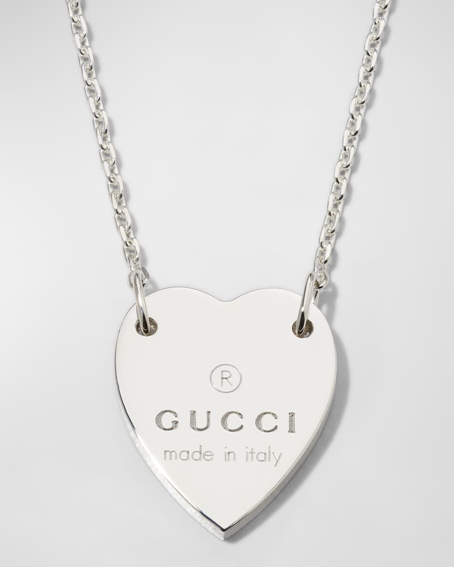 Gucci Engraved Heart Trademark Necklace | Neiman Marcus