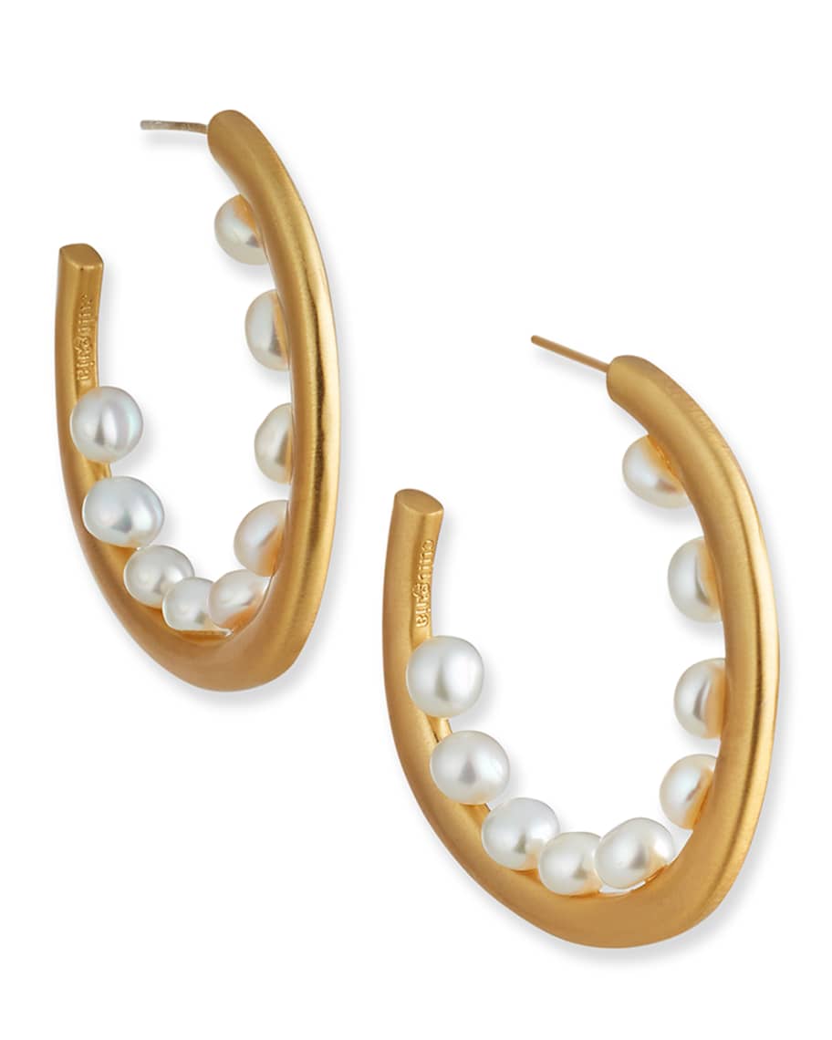 Cult Gaia Multi Pearl Hoop Earrings Neiman Marcus