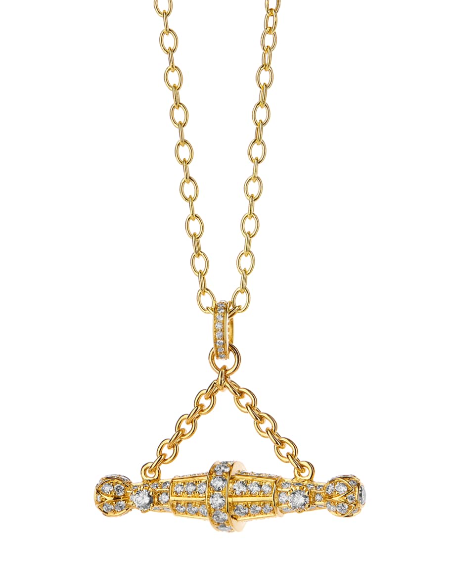 Syna 18k Yellow Gold Diamond Horizontal Pendant Necklace | Neiman Marcus