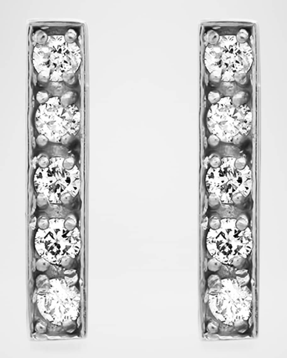 Jennifer Meyer Diamond Bar Stud Earrings in 18K Yellow Gold | Neiman Marcus