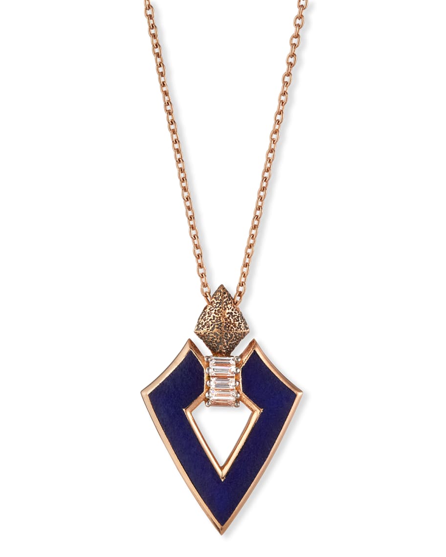 Kismet by Milka 14k Rose Gold Candle Light Enamel and Diamond Necklace ...