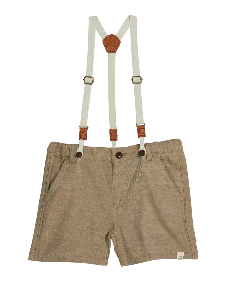 Me & Henry Boy's Captain Cotton Shorts w/ Suspenders, Size 2-6 | Neiman ...
