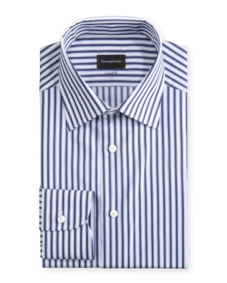 ZEGNA Men's Cento Fili Bold-Stripe Dress Shirt | Neiman Marcus