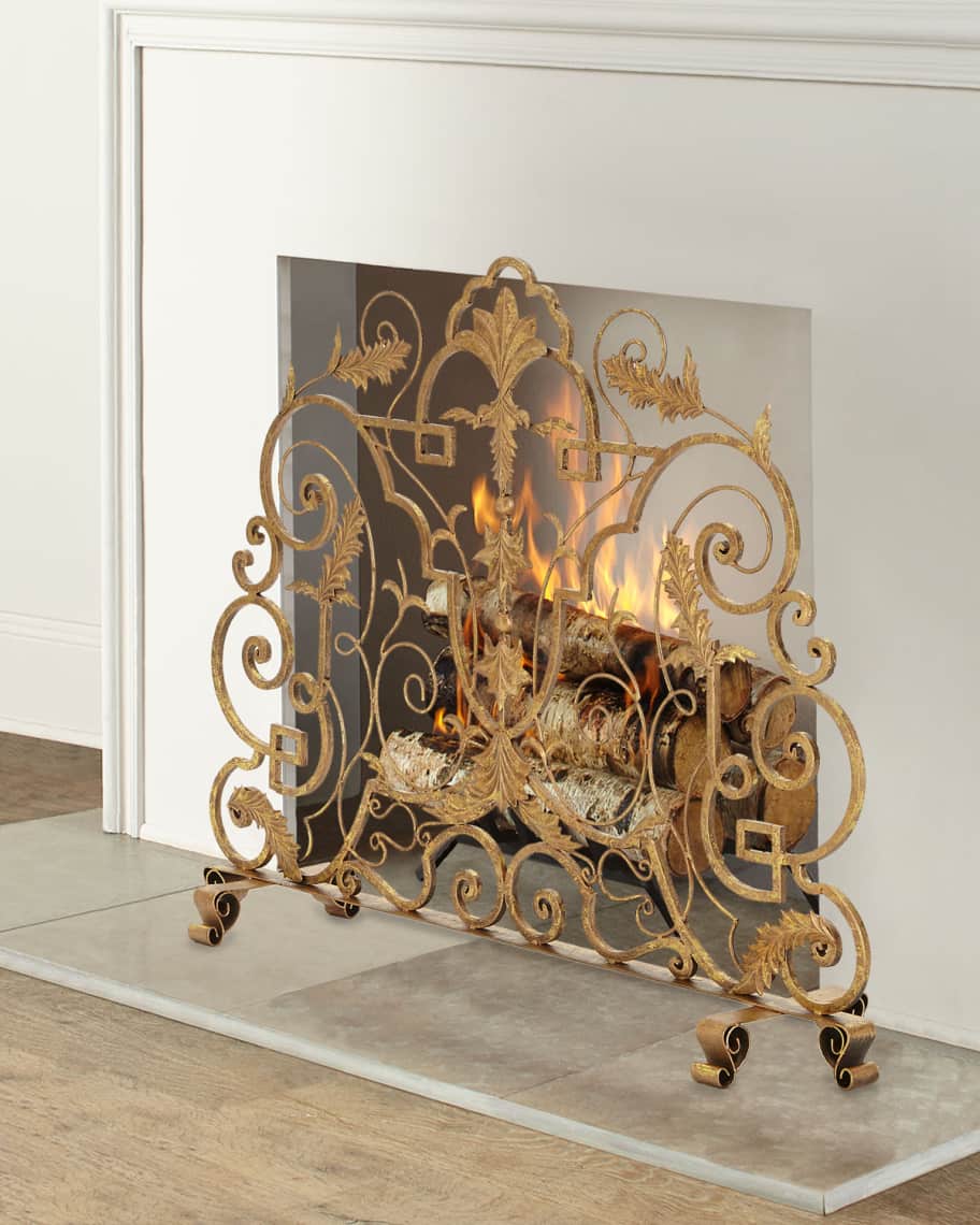 Italian Gold Single Panel Fire Screen | Neiman Marcus