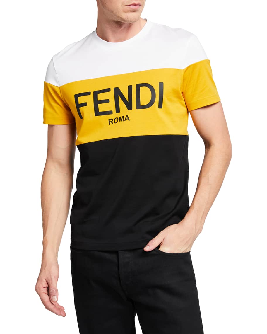 Fendi Men's Colorblock Logo T-Shirt | Neiman Marcus