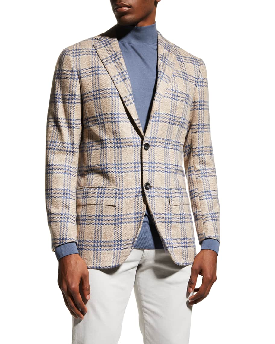 Kiton Men's Plaid Cashmere Sport Jacket | Neiman Marcus