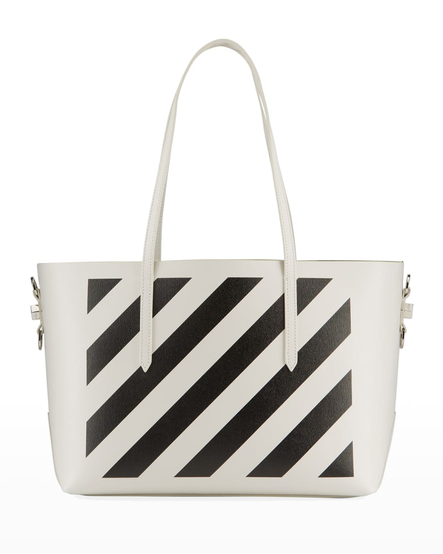Off-White Diagonal Stripe Shopper Tote Bag | Neiman Marcus
