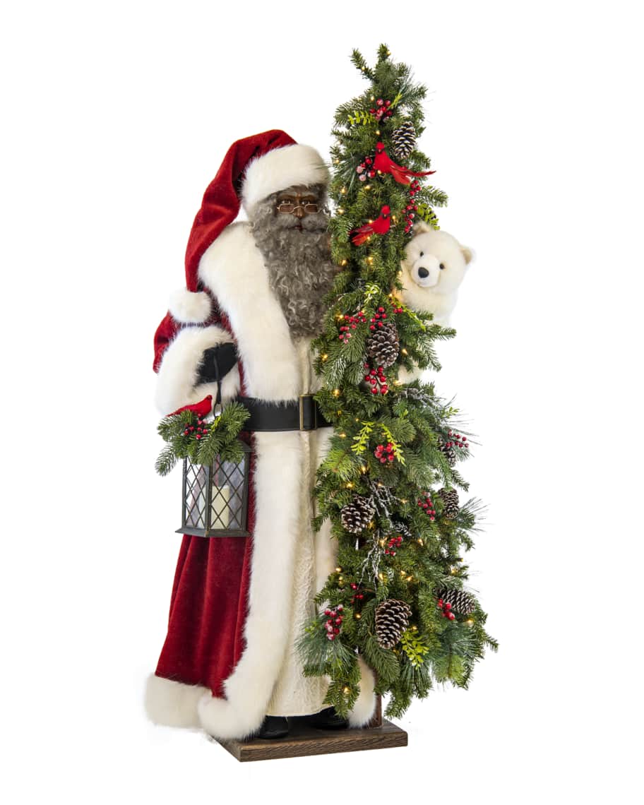 Ditz Designs By The Hen House Fireside Christmas Black Santa with ...