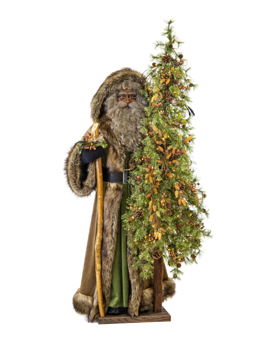 Ditz Designs By The Hen House 57" Holiday Hops Black Santa | Neiman Marcus