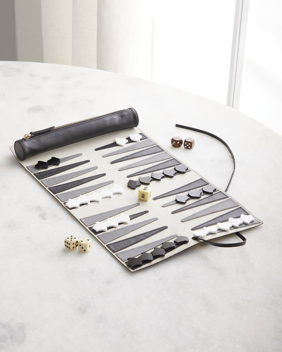 Versace Leather Travel Backgammon Set | Neiman Marcus
