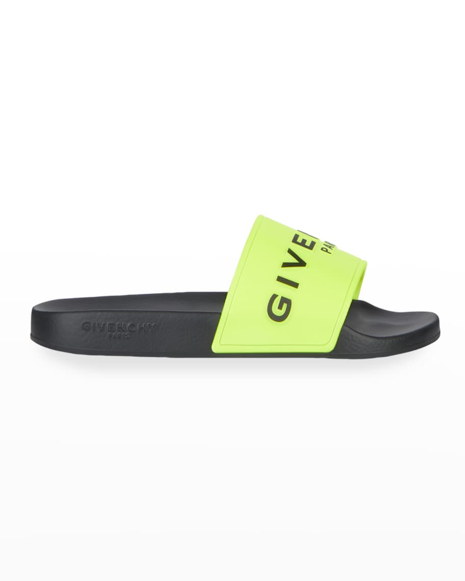 Givenchy Men's Logo Pool Slide Sandals | Neiman Marcus