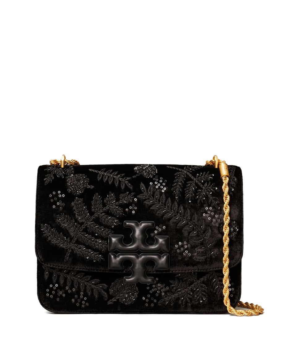Tory Burch Eleanor Velvet Embellished Convertible Chain Shoulder Bag ...
