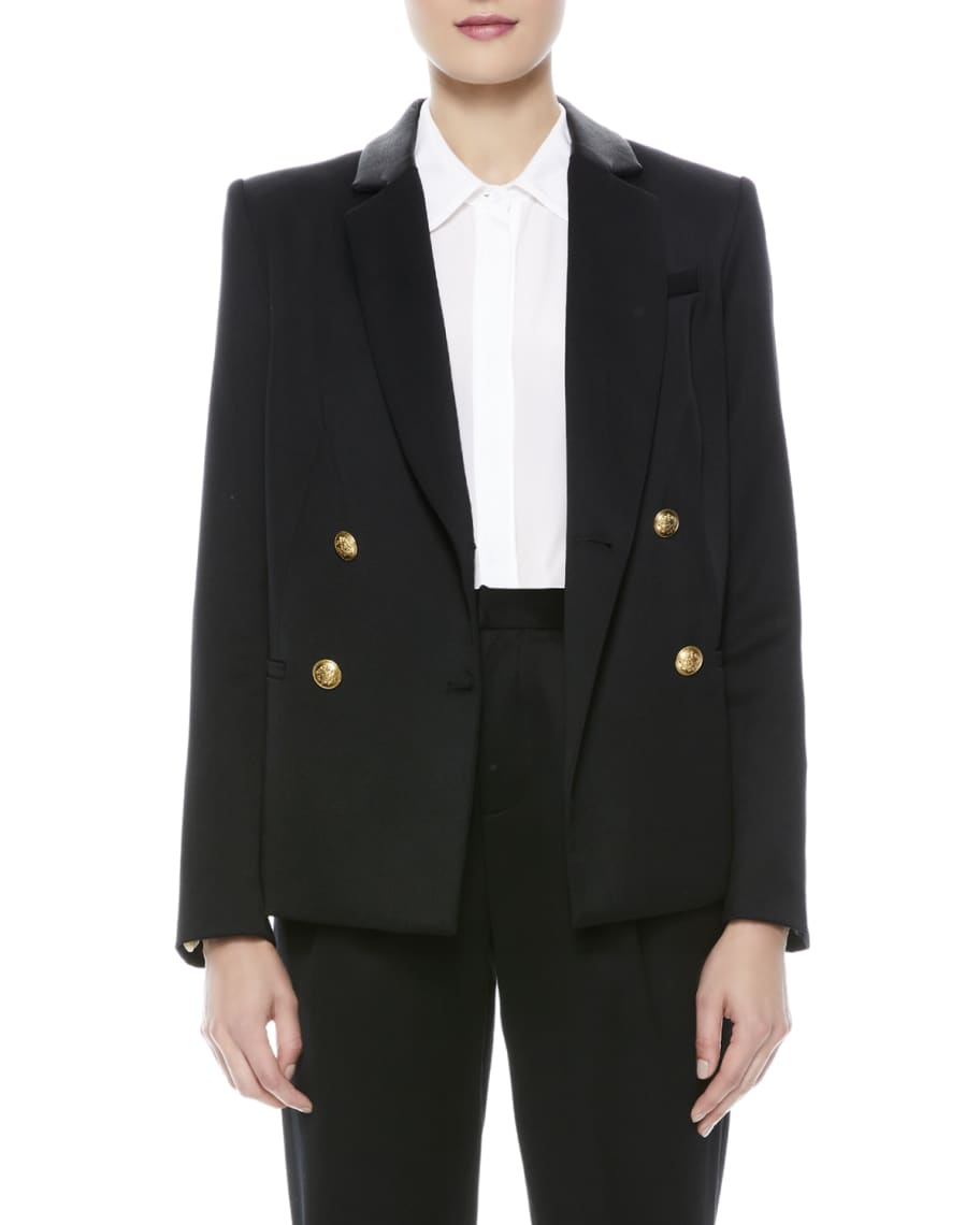 Alice + Olivia Bergen Double-Breasted Relaxed Blazer | Neiman Marcus