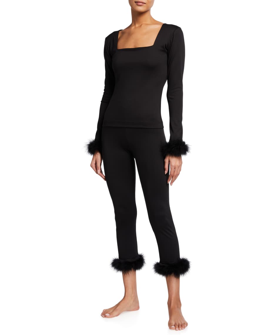 Sleeper Weekend Chic Pajama Set with Feathers | Neiman Marcus