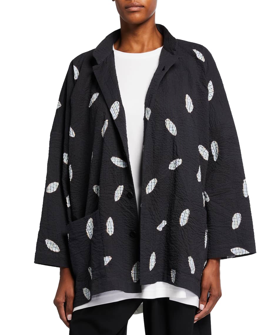 Eskandar Shibori Dyed Mandarin-Collar Jacket | Neiman Marcus