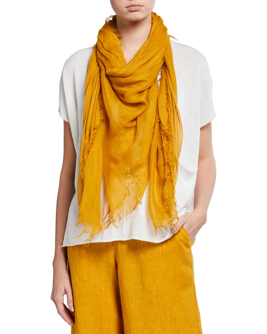 Eileen Fisher Crinkled Lyocell Gauze Scarf | Neiman Marcus