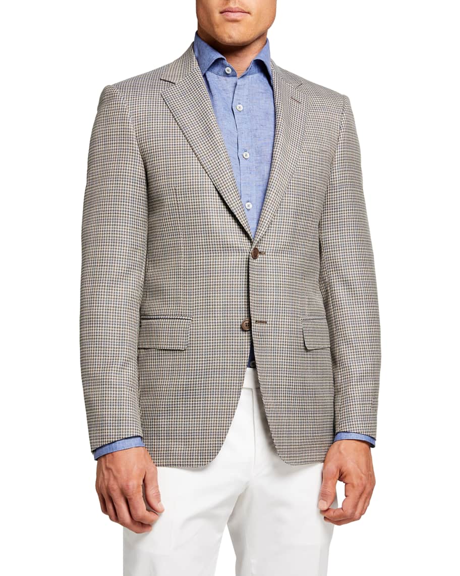 Canali Men's Houndstooth Wool Sport Jacket | Neiman Marcus