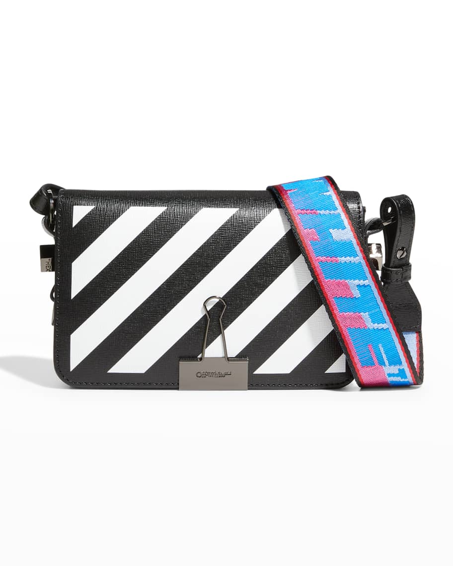 Off-White Mini Diagonal Stripe Flap Crossbody Bag | Neiman Marcus