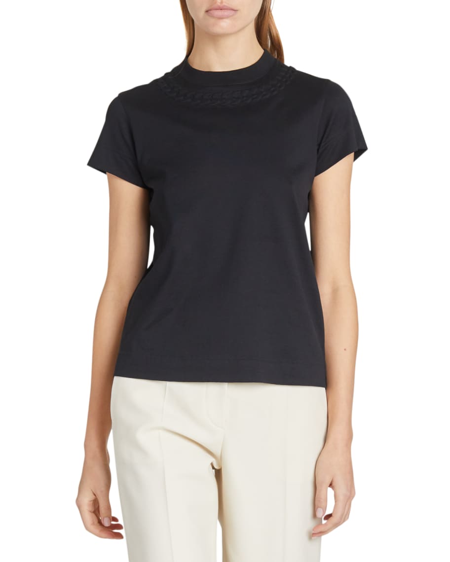 Givenchy Fitted Chain-Neck Short-Sleeve Tee | Neiman Marcus