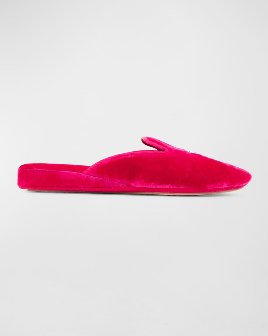 Patricia Green Queen Bee Embroidered Slippers | Neiman Marcus