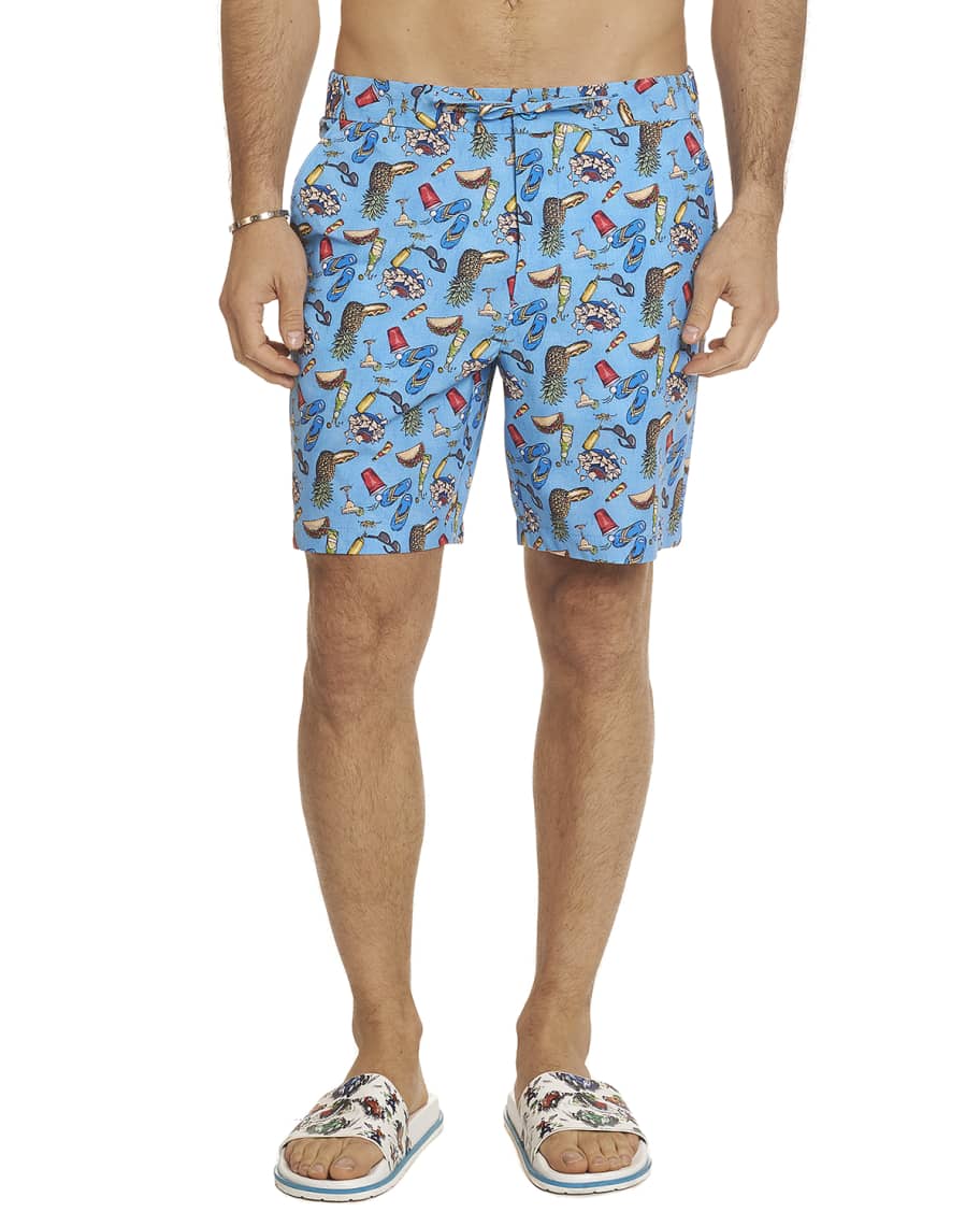 Robert Graham Men's Summertime Picnic-Print Drawstring Shorts | Neiman ...